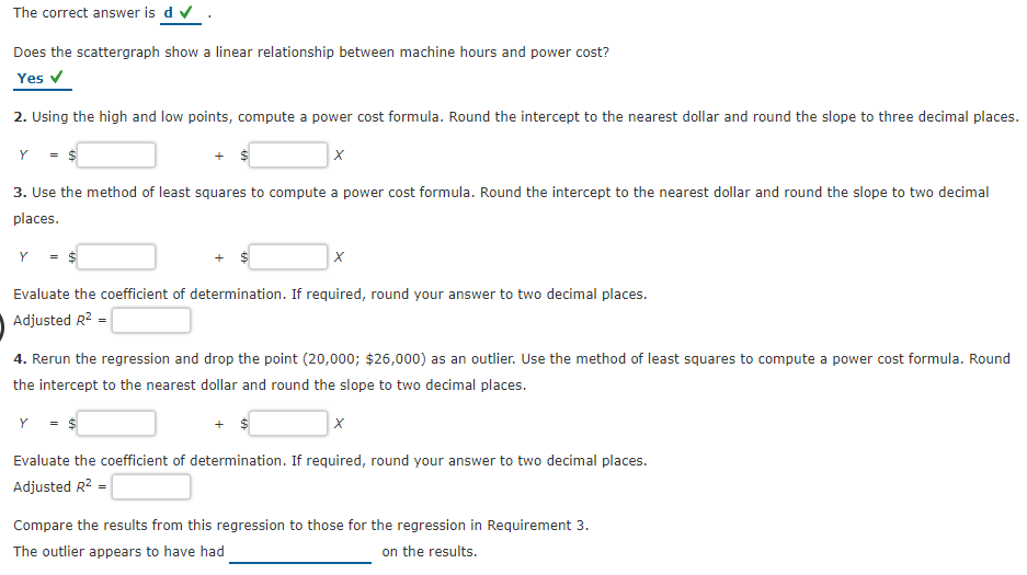Solved Scatterplot, High-Low Method, Regression The | Chegg.com