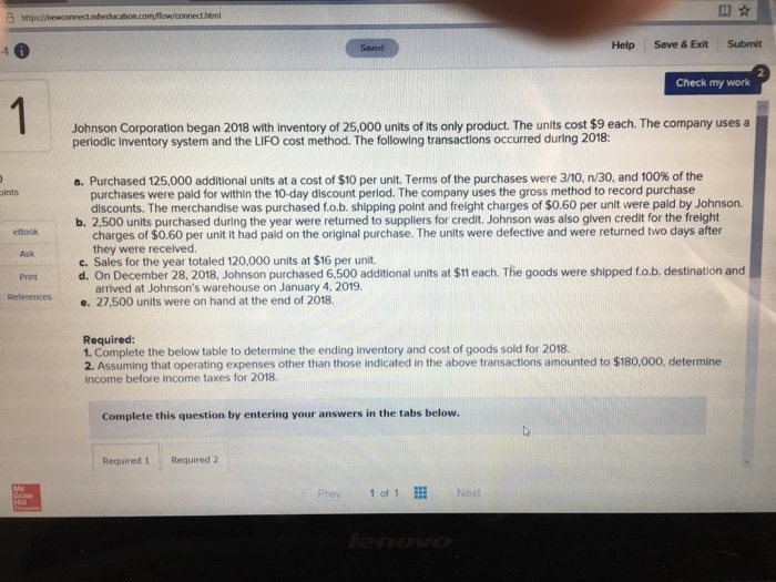 3 nnect.html Help Save&Exit Submit 4 Check my work | Chegg.com