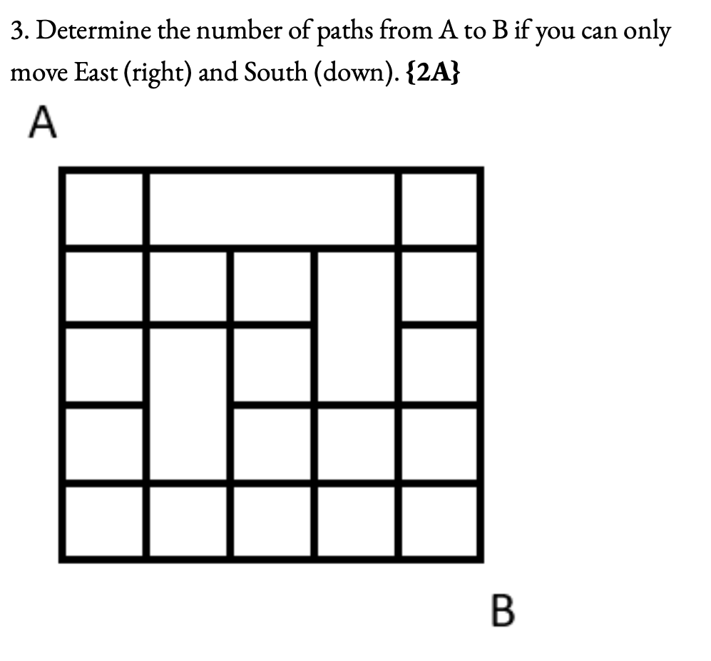 Solved Determine the number of paths from A ﻿to B ﻿if you | Chegg.com