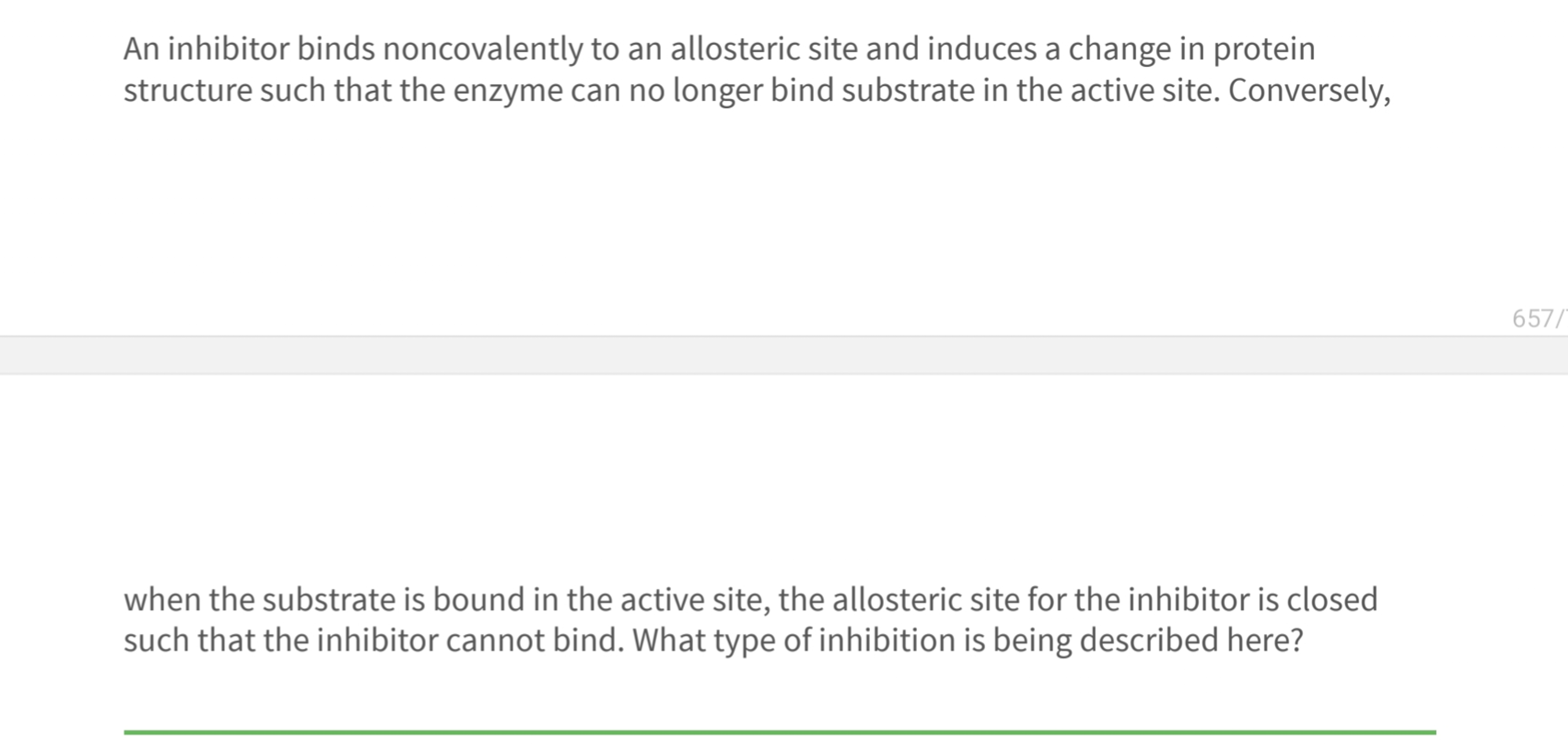 Solved An inhibitor binds noncovalently to an allosteric | Chegg.com