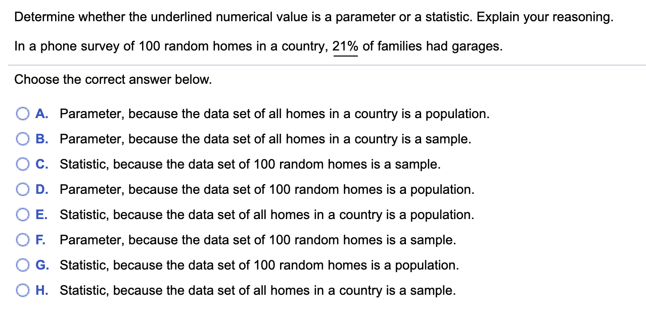 Solved Determine whether the underlined numerical value is a | Chegg.com