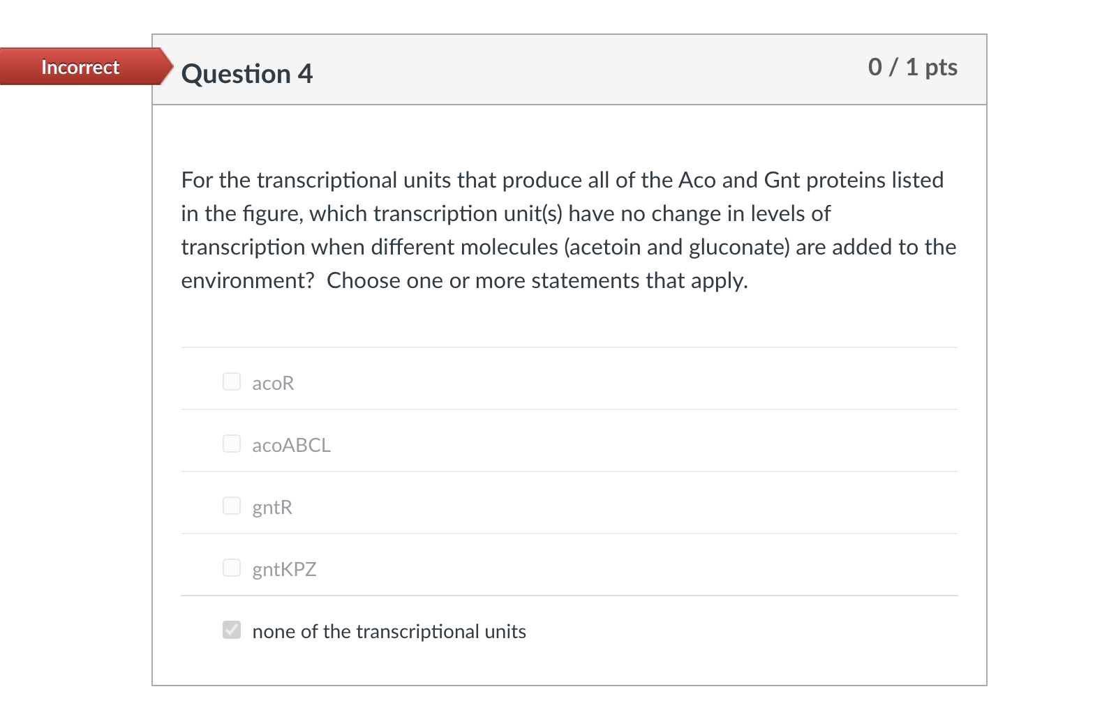 Solved Question 4 ﻿For the transcriptional units that | Chegg.com