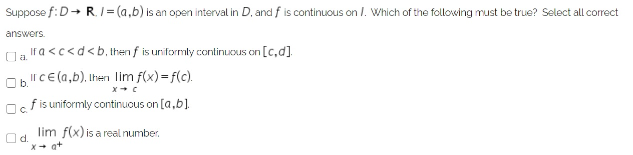 Solved This is analysis mathematics. You can select multiple | Chegg.com