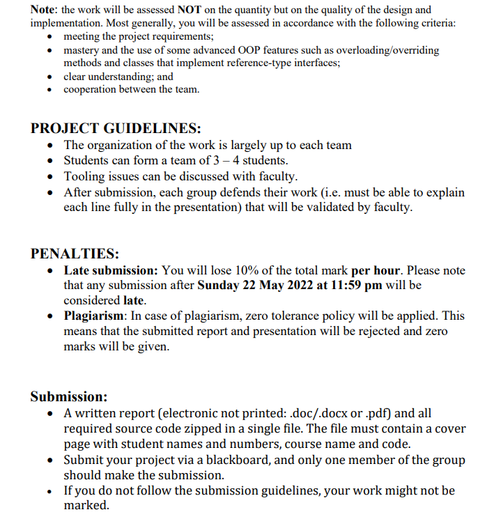 Solved Cs112 Programming 2 Group Project Project