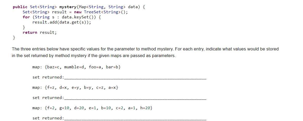 Solved Can you explain this? question #1:map: {baz=c, | Chegg.com