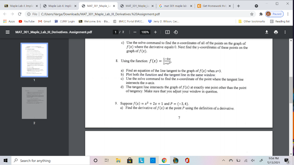 Solved Get Homework Hell * | + Maple Lab 4. Implic x Maple | Chegg.com