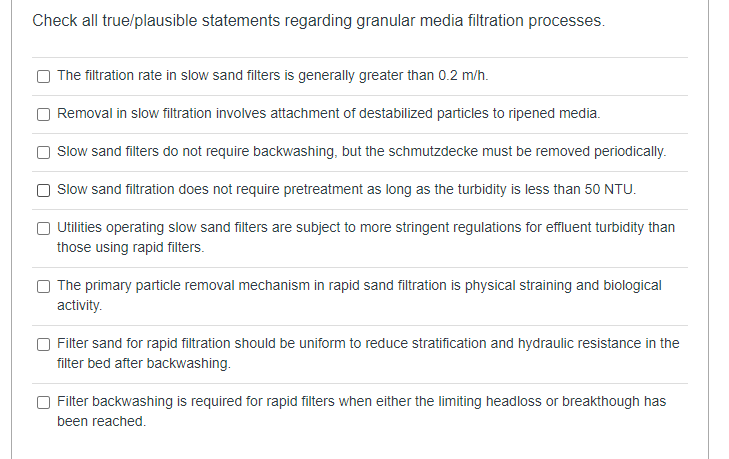 Solved Check all true/plausible statements regarding | Chegg.com