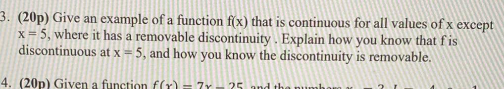 Solved (20p) Give an example of a function f(x) that is | Chegg.com