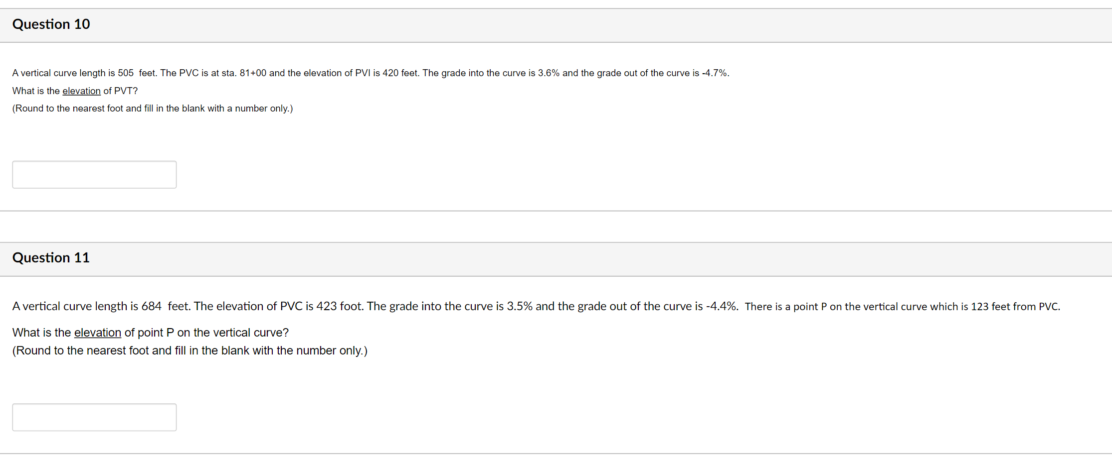 Solved A vertical curve length is 505 feet. The PVC is at | Chegg.com