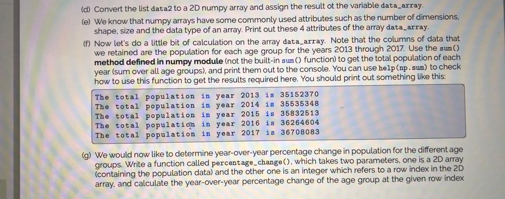Solved Purpose: To practice Arithmetic with arrays. Degree | Chegg.com