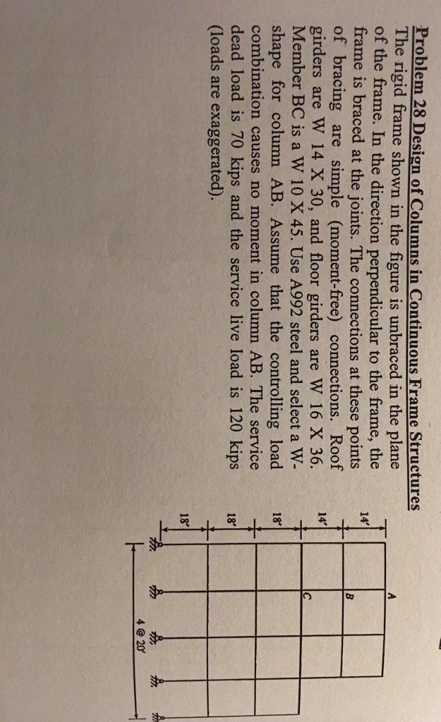 Solved 14 B 14 Problem 28 Design of Columns in Continuous | Chegg.com