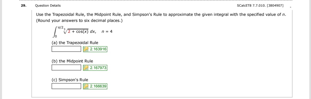 Solved 29. Question Details SCalcET8 7.7.010. [3804907] Use | Chegg.com