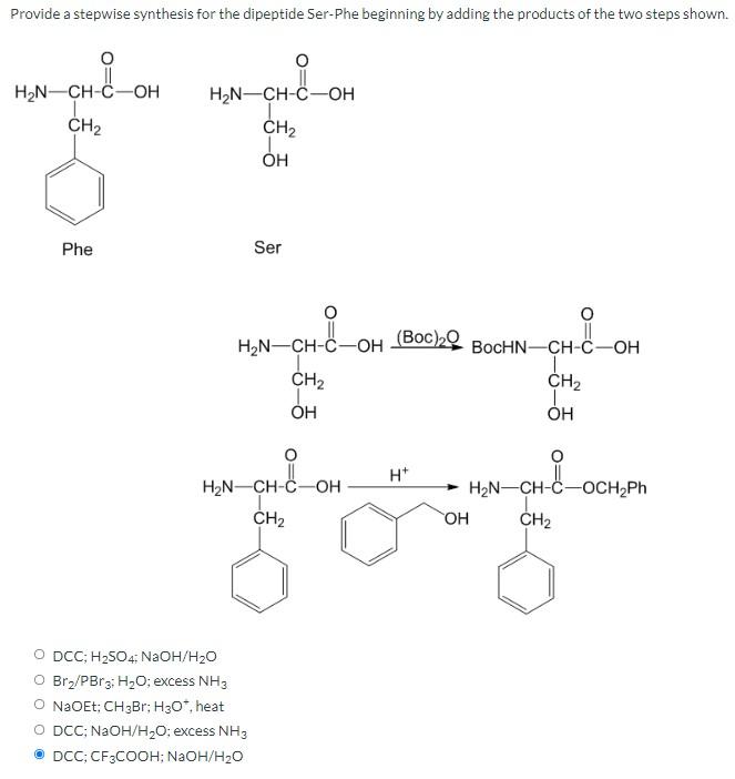 Solved Provide A Stepwise Synthesis For The Dipeptide