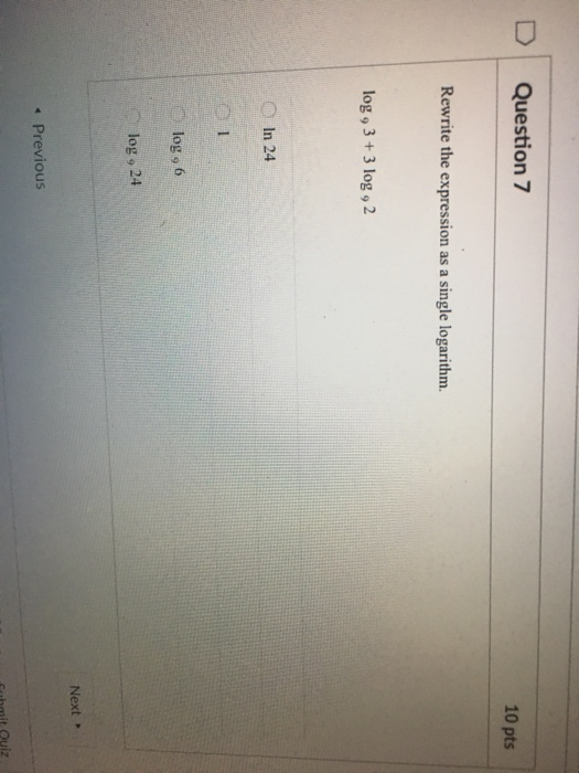 Solved D Question 6 10 pts Use the graph of y log below to | Chegg.com Solved D Question 6 10 pts Use the graph of y log below to | Chegg.com