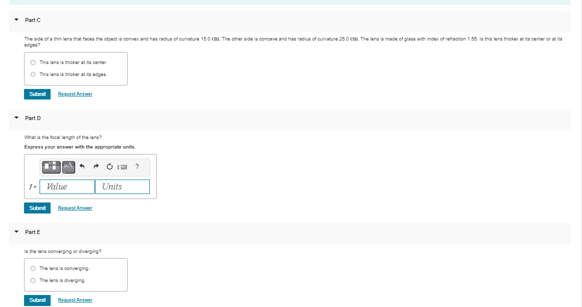 Part Cedges?This lens is thicker at its center.This | Chegg.com