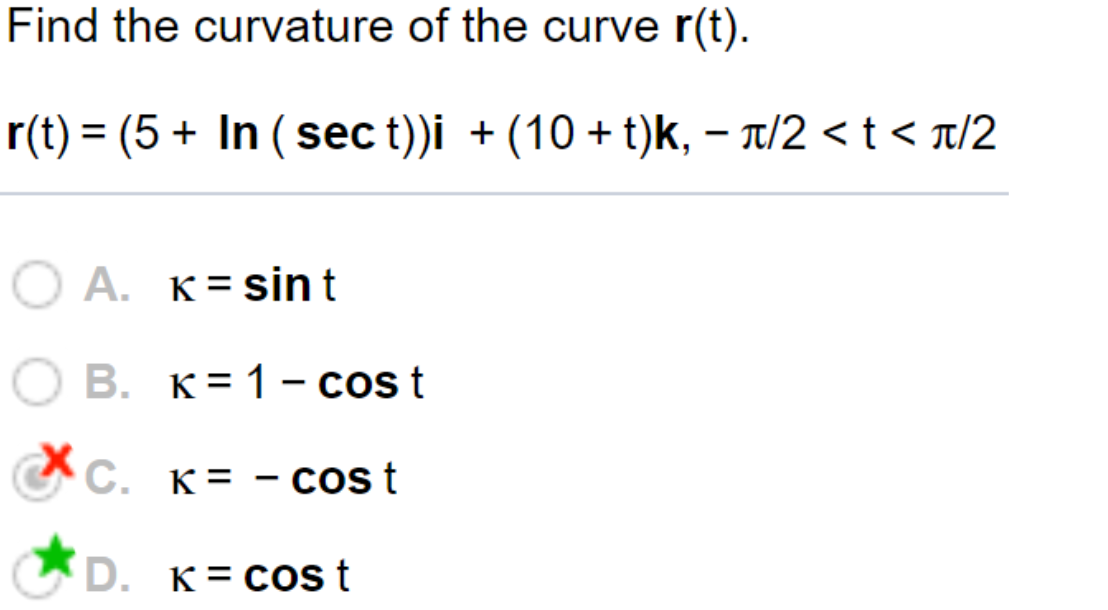 Solved Find the curvature of the curve r(t). r(t) = (5 + In | Chegg.com