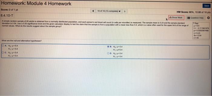 Solved Homework Module 4 Homework Save Score 0 Of 1 Pt 16
