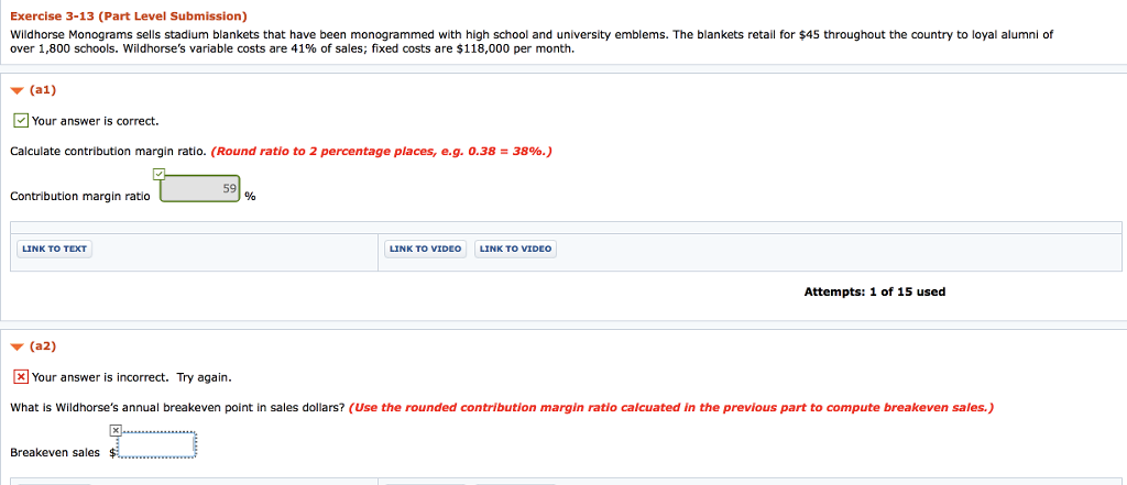 Solved Exercise 3-13 (Part Level Submission) Wildhorse | Chegg.com