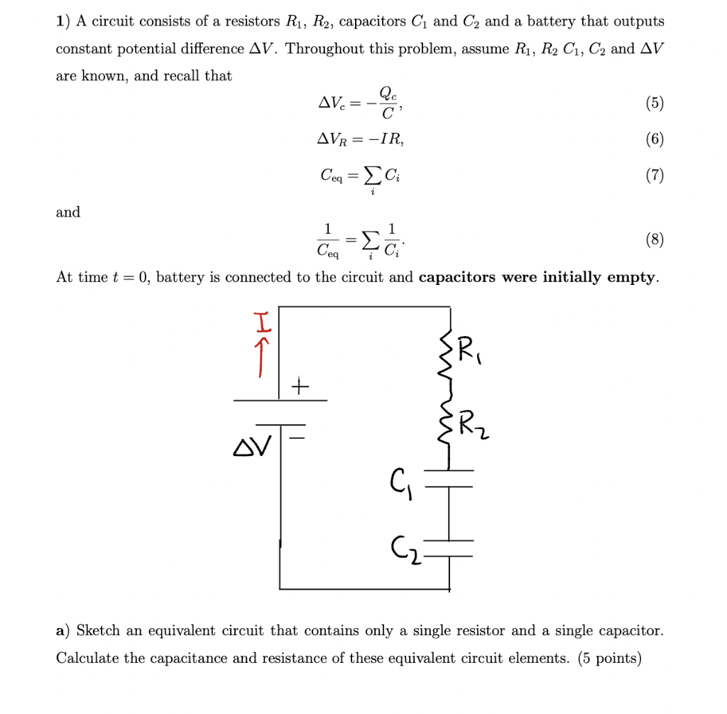 Solved 1) A circuit consists of a resistors R1,R2, | Chegg.com