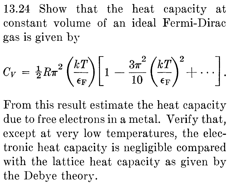Solved 13.24 Show that the heat capacity at constant volume | Chegg.com