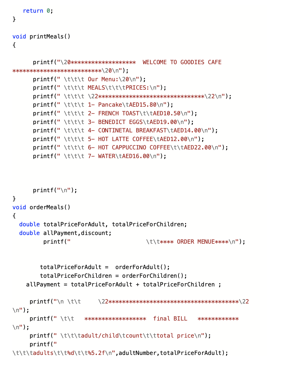 Solved Explain each user defined function used in | Chegg.com