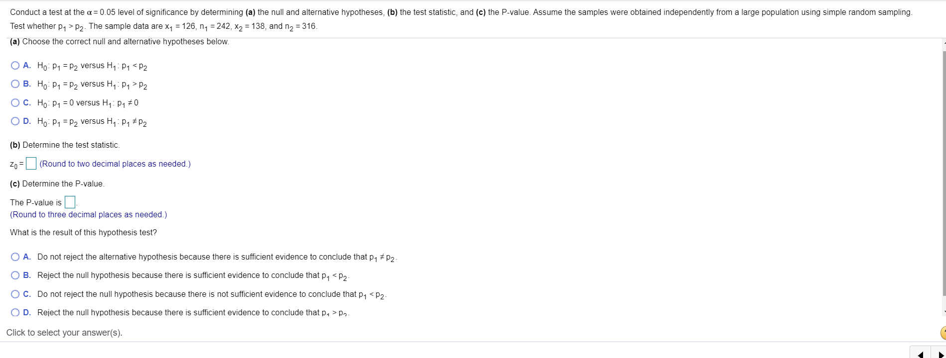 Solved Conduct a test at the a= 0.05 level of significance | Chegg.com