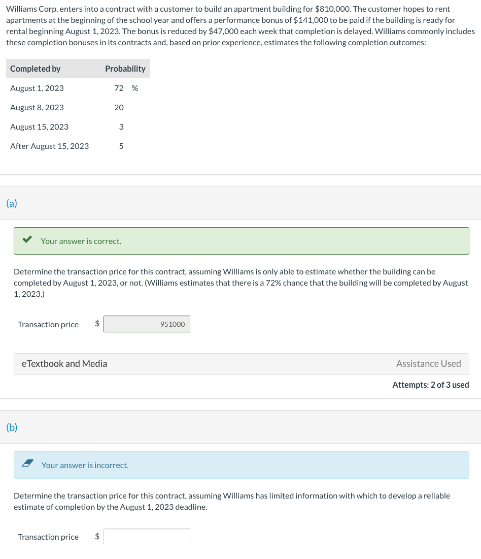 Solved Williams Corp. enters into a contract with a customer | Chegg.com