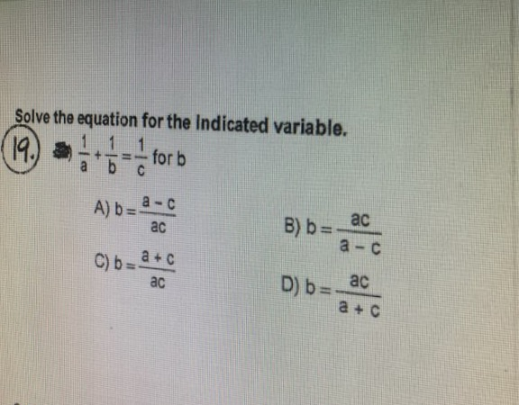 Solved Solve the equation for the Indicated variable. for b | Chegg.com