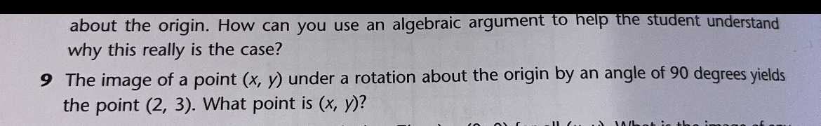 Solved about the origin. How can you use an algebraic | Chegg.com