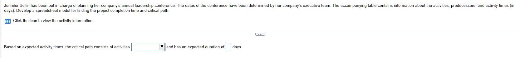 Solved Jennifer Bellin has been put in charge of planning | Chegg.com
