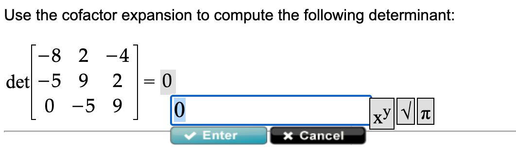 Solved Use the cofactor expansion to compute the following | Chegg.com