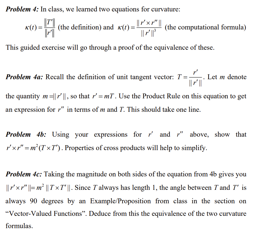 Problem 4: In class, we learned two equations for | Chegg.com