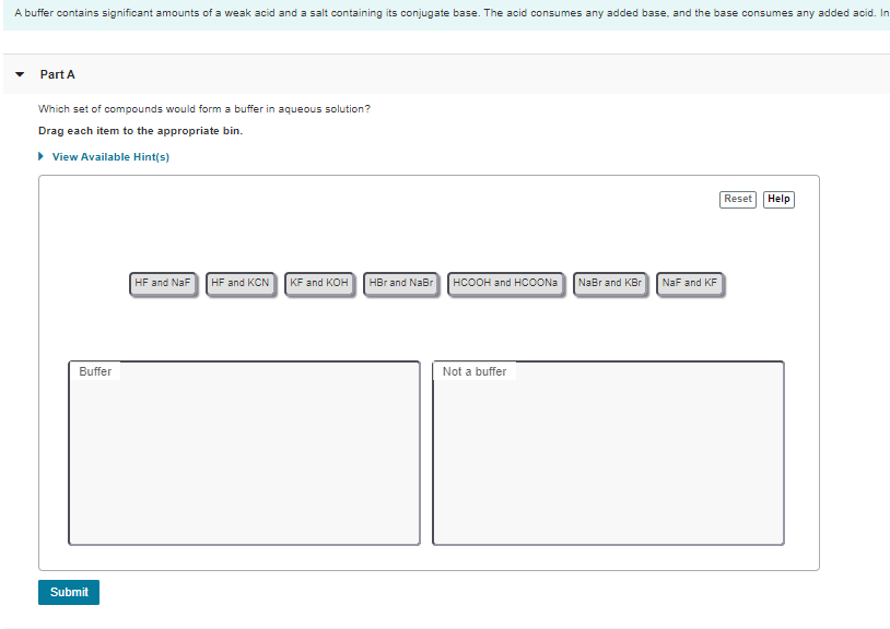 Solved A buffer contains significant amounts of a weak acid | Chegg.com