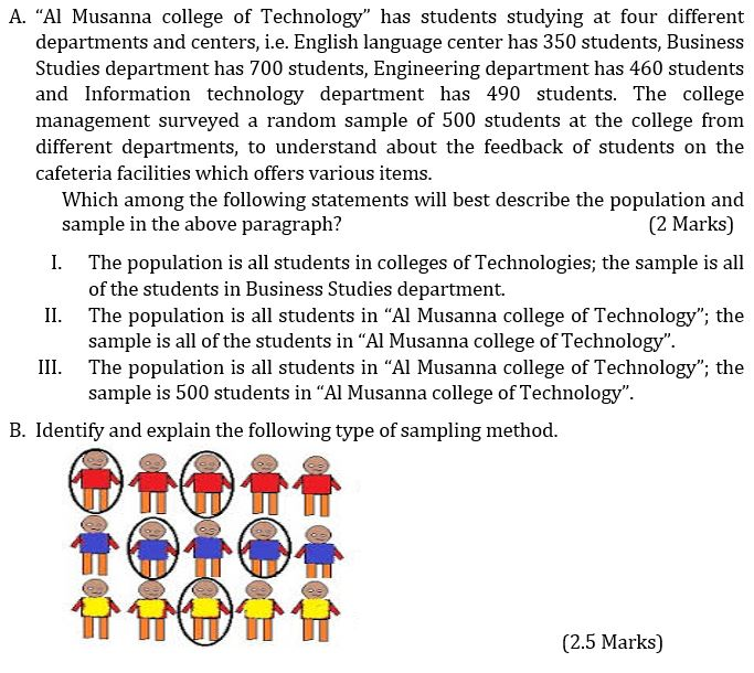 Solved A. “Al Musanna college of Technology" has students | Chegg.com