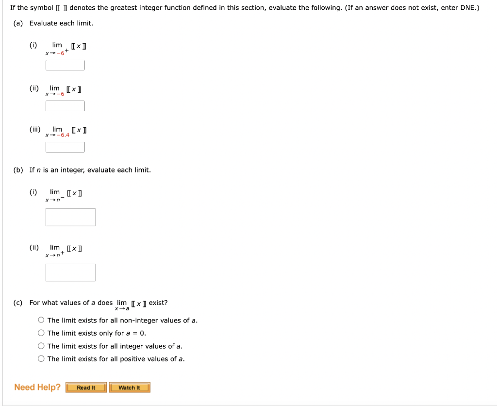 Solved If the symbol II I denotes the greatest integer | Chegg.com