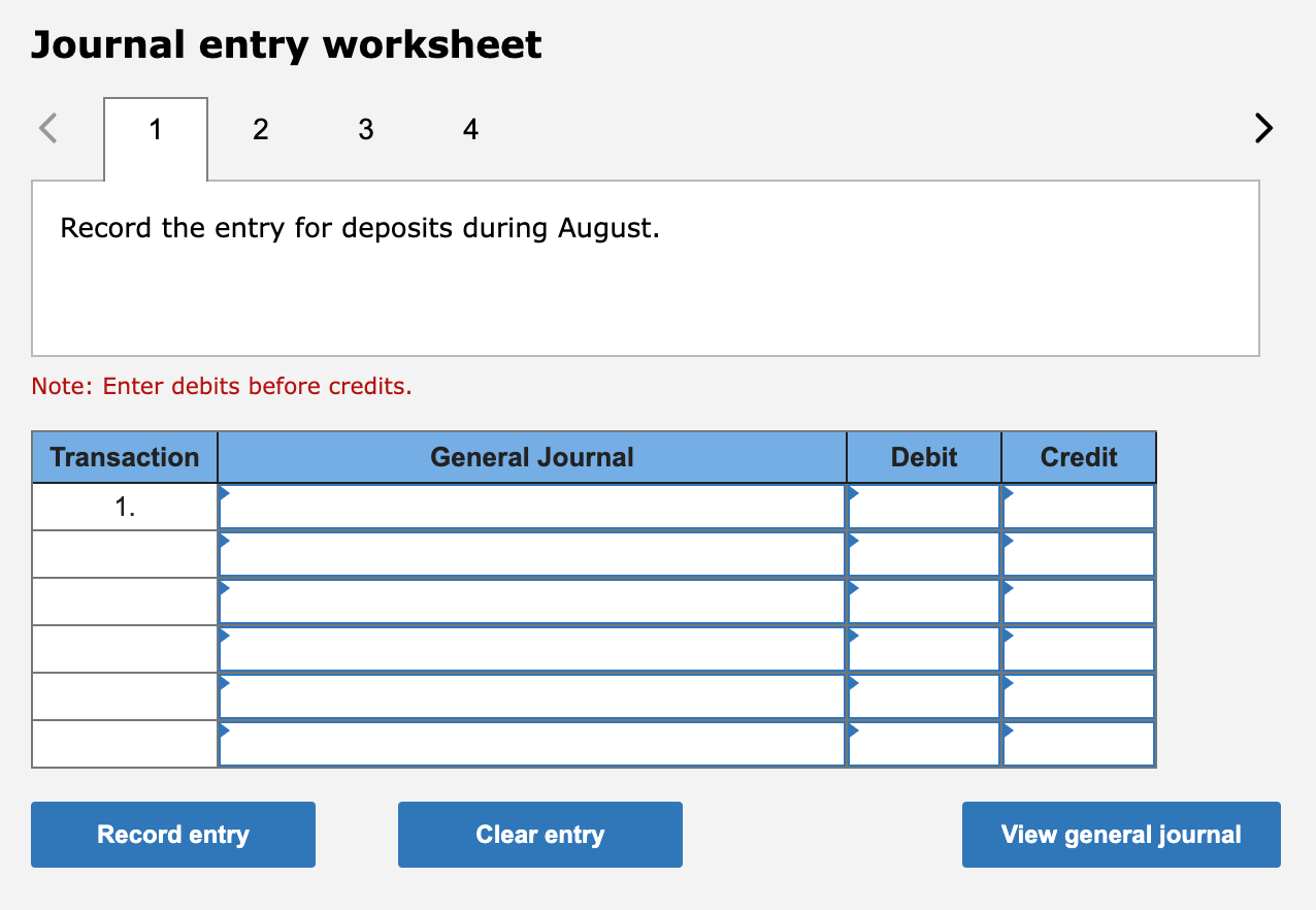 Solved The August, current year, bank statement for Allison | Chegg.com