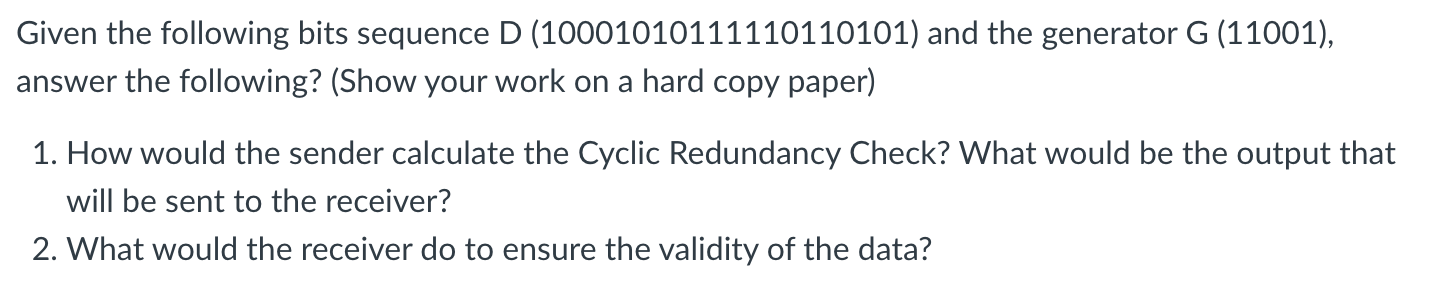 Solved Given The Following Bits Sequence D 7225