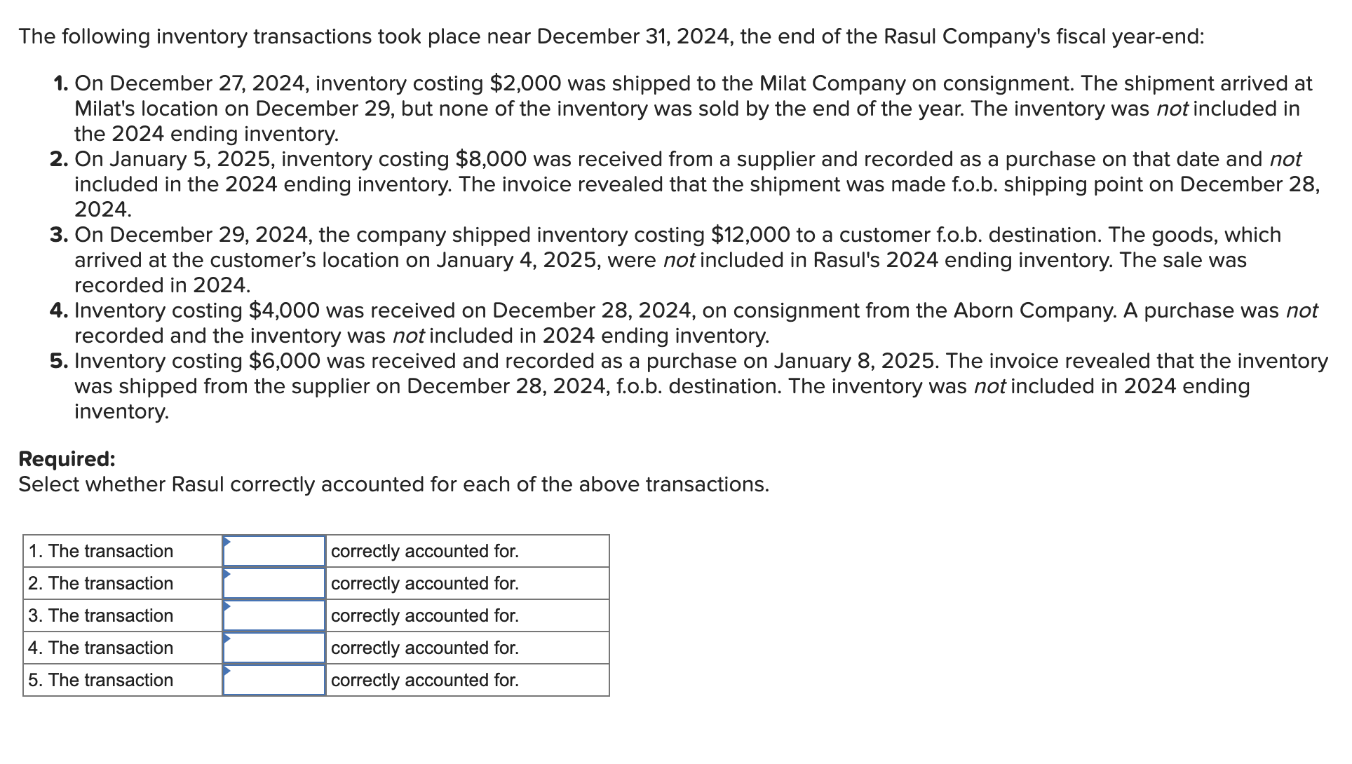 Solved The following inventory transactions took place near | Chegg.com