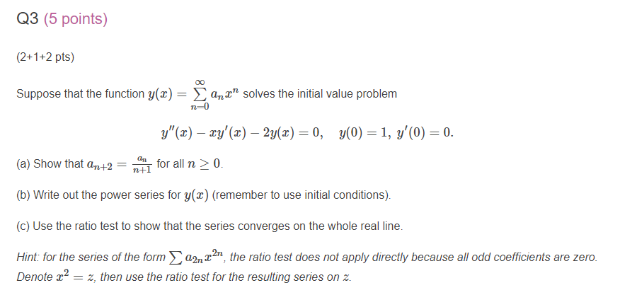 Solved Q3 (5 points) (2+1+2 pts) Suppose that the function | Chegg.com