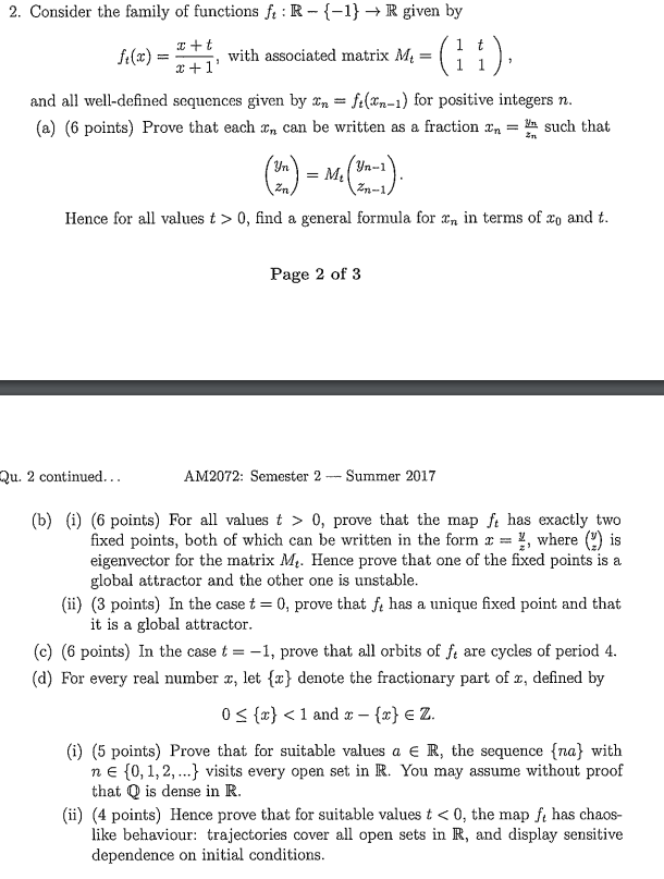 [3] [7] [7] 3. (a) Consider the Lozi map given by | Chegg.com
