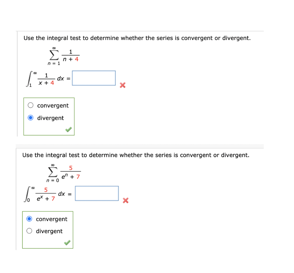 Solved Use the integral test to determine whether the series | Chegg.com