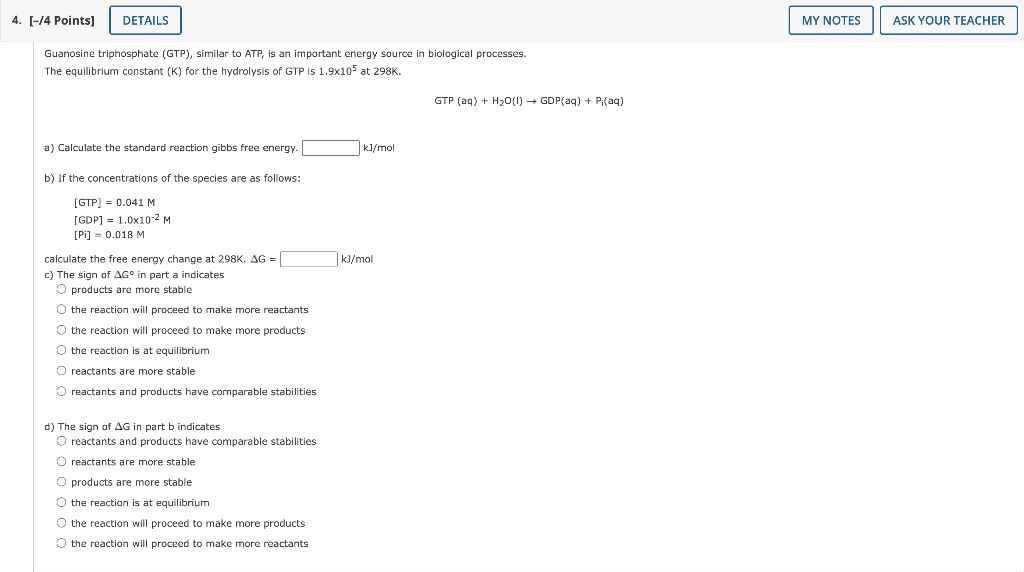 Solved Guanosine triphosphate (GTP), similar to ATP, is an | Chegg.com
