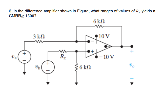 Solved In the difference amplifier shown in Figure, what | Chegg.com