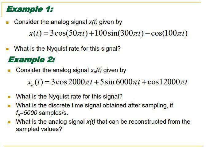 Solved Example 1: Consider the analog signal x(t) given by | Chegg.com Solved Example 1: Consider the analog signal x(t) given by | Chegg.com