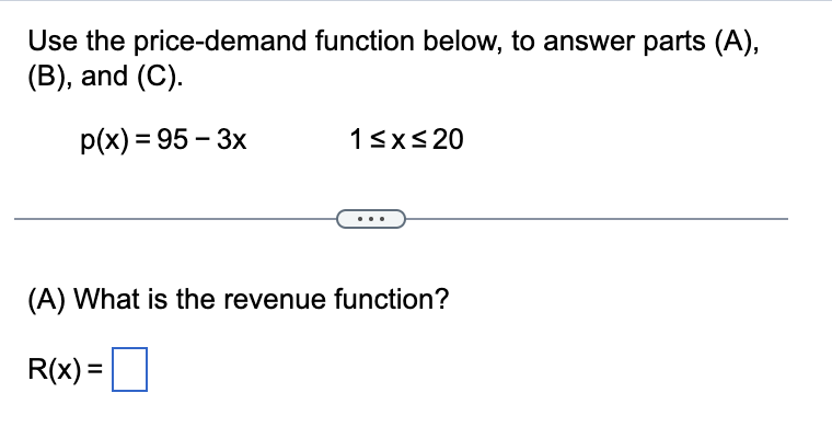 Solved Use the price-demand function below, to answer parts | Chegg.com