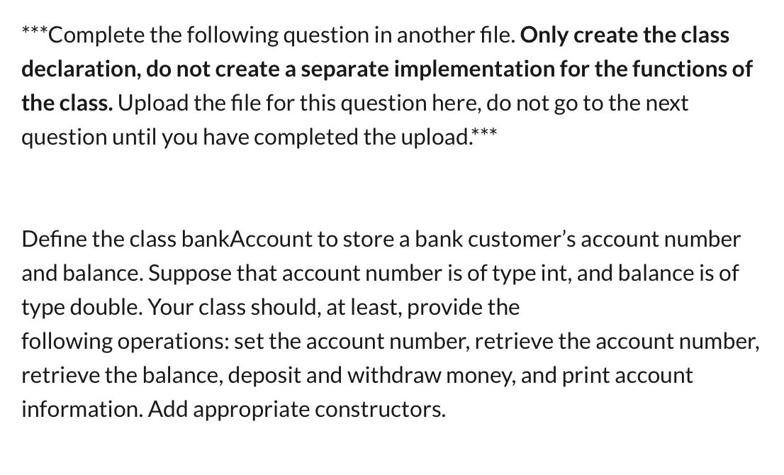 Solved ** *Complete the following question in another file. | Chegg.com