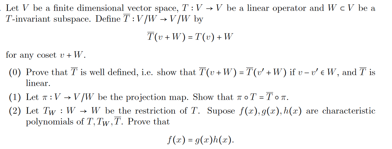 Let V be a finite dimensional vector space, T:V→V be | Chegg.com