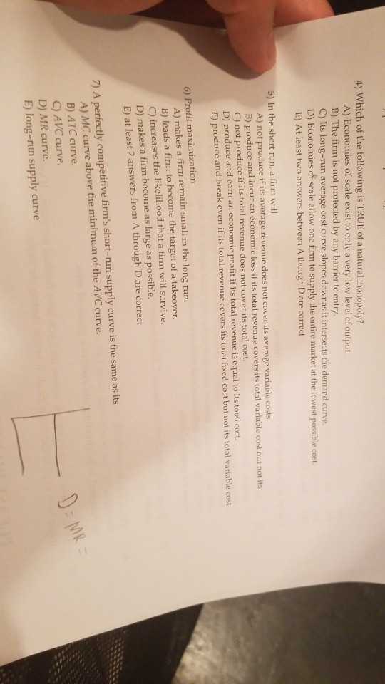 Solved 4) Which of the following is TRUE of a natural | Chegg.com