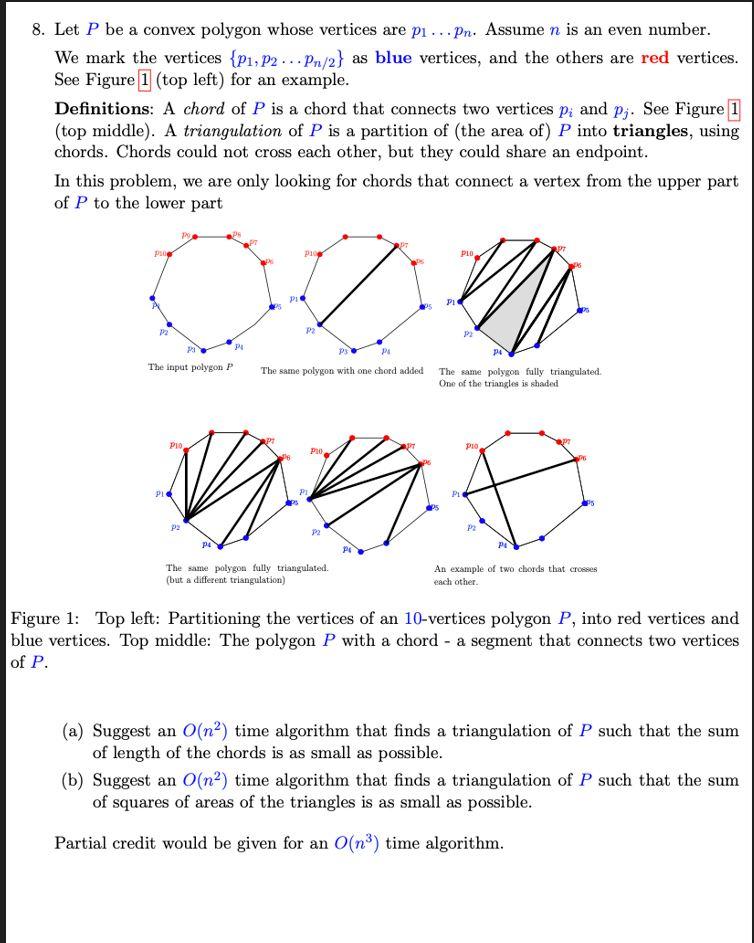 Solved 8. Let P be a convex polygon whose vertices are | Chegg.com