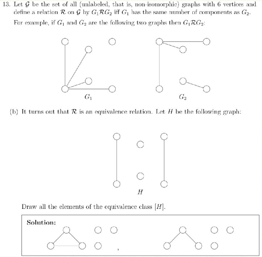 Solved 13. Let G be the set of all (unlabeled, that is, | Chegg.com